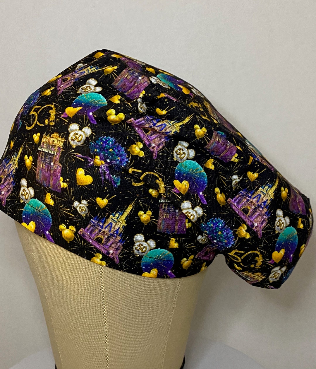 SCRUB CAPS: Theme Park 50th Anniversary Euro Style Scrub Cap, Surgical ...