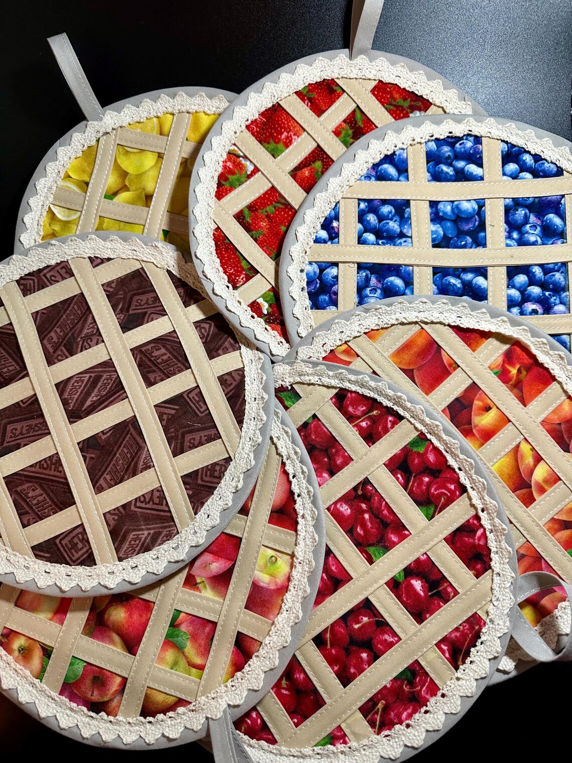 Cherry Pie Themed Jar Grippers, Large Non Slip Jar Grippers, Arthritis ...