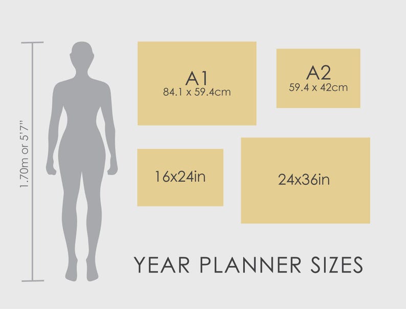 Printable 2026 Year Planner | Minimalist Wall Calendar | Large Sizes A1 ...
