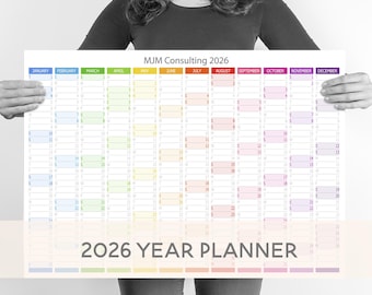2026 Wall Year Planner | Horizontal Calendar in Sizes A2 A1 A0 ...