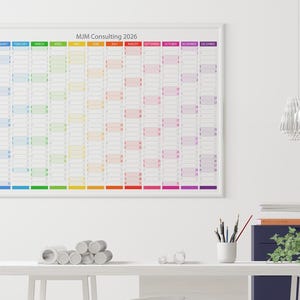 2026 Wall Year Planner | Horizontal Calendar in Sizes A2 A1 A0 ...