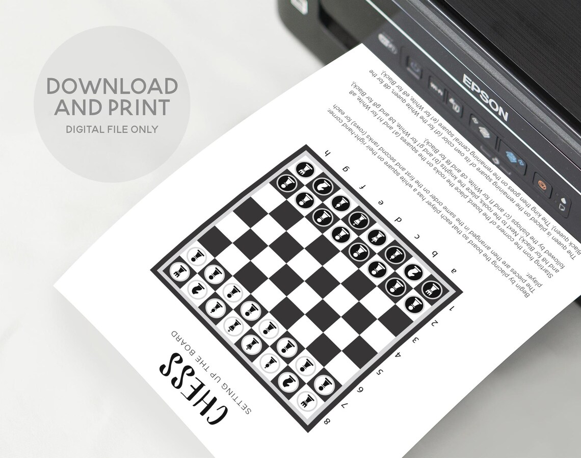 Chess Board Setup and Chess Piece Movement Instructions, Instant ...
