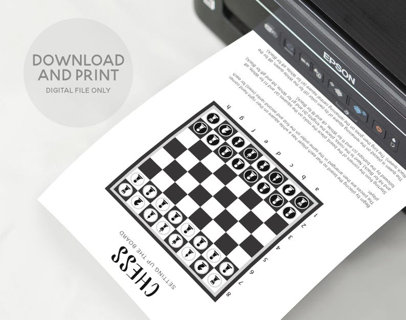 Chess Board Setup and Chess Piece Movement Instructions, Instant ...
