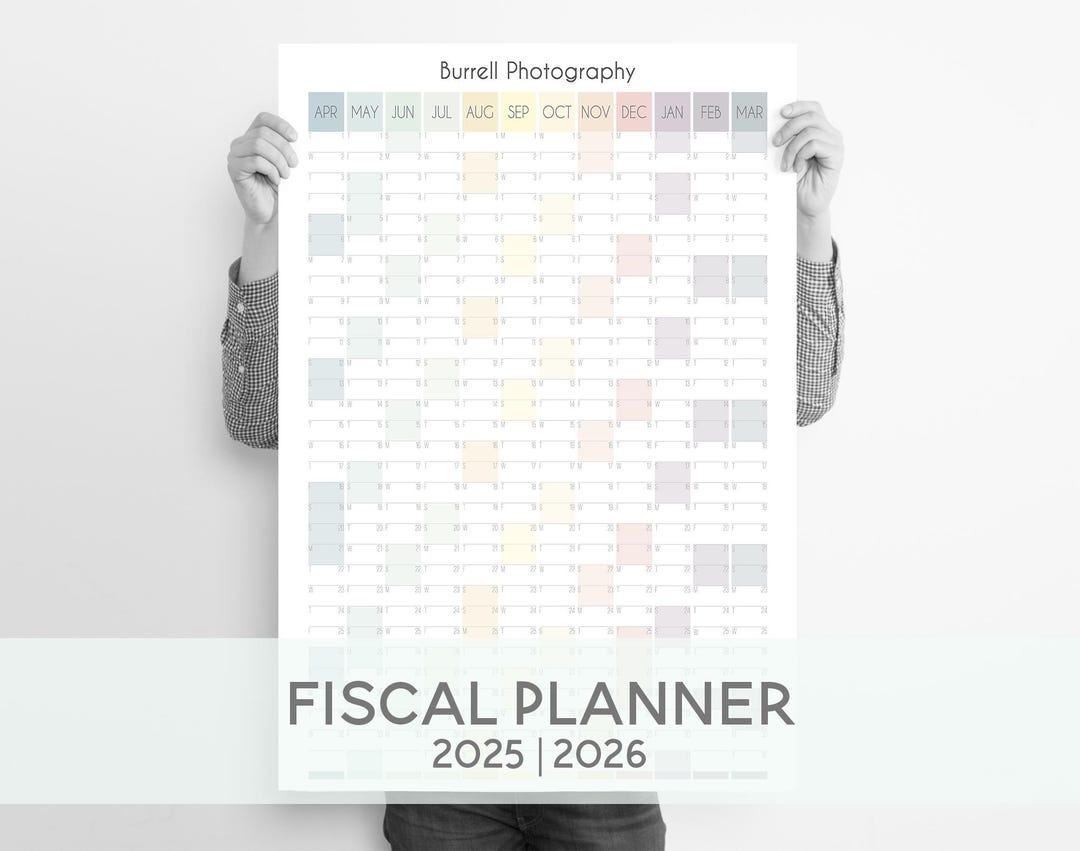 Personalised Fiscal Wall Planner 2025-2026 | Vertical April 2025 ...