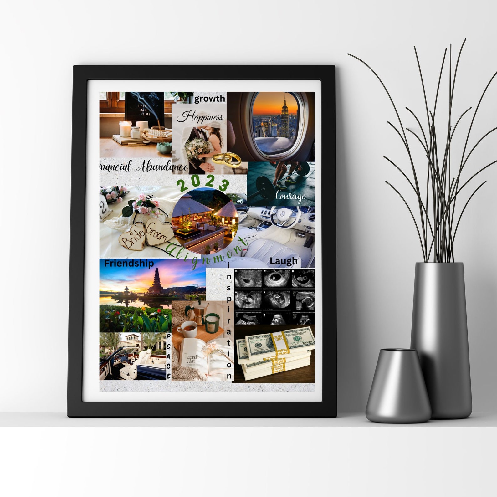 Personalized 2023 Framed Vision Board Vision Board Template - Etsy