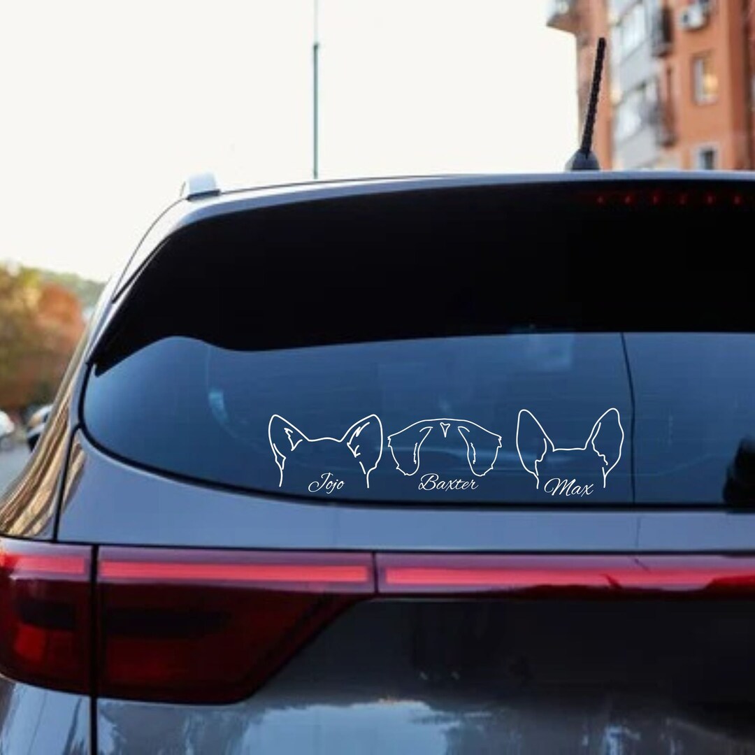 Custom Dog Ears Decal Custom Dog Ear Line Drawing Unique Dog Memorial ...