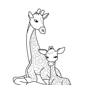 Mothers Day Animal Coloring Pages - Etsy