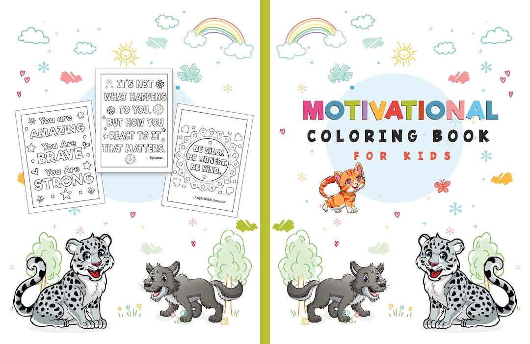 Motivational Coloring Book for Kids - Etsy