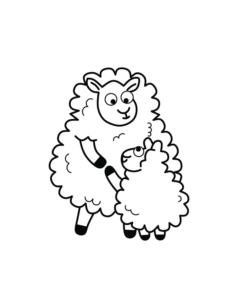 Mothers Day Animal Coloring Pages - Etsy