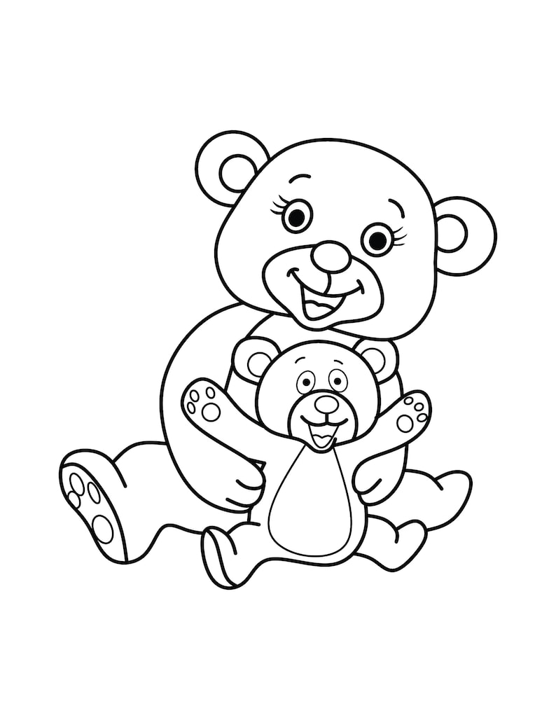 Mothers Day Animal Coloring Pages - Etsy