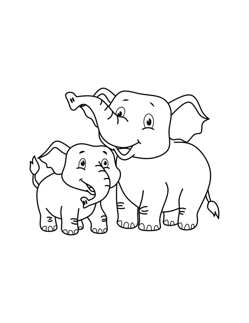 Mothers Day Animal Coloring Pages - Etsy