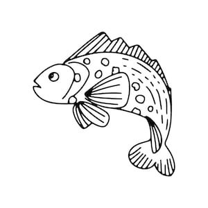 Cute Cartoon Fish Coloring Pages for Kids - Etsy