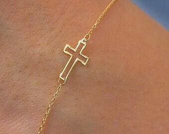 Baby Gold Cross Bracelet - Etsy