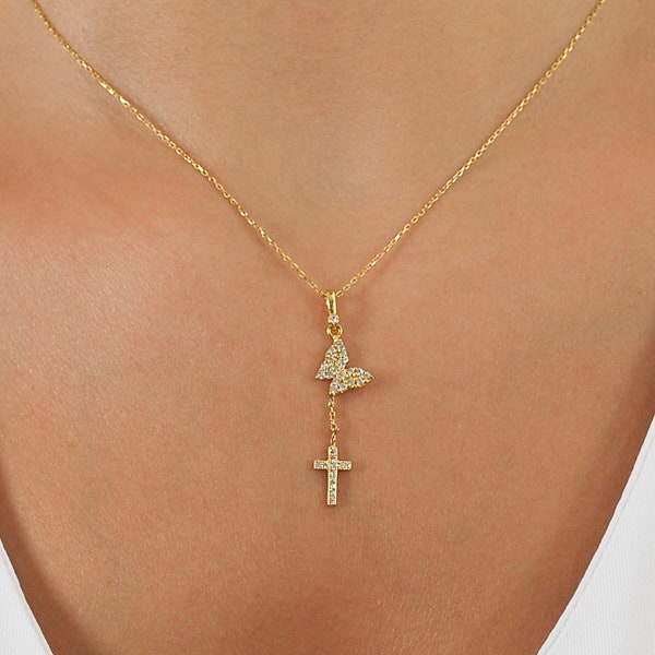 Gold Butterfly Necklace - Etsy