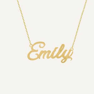 14K Solid Gold Custom Name Necklace, Personalized Dainty Name Necklace ...
