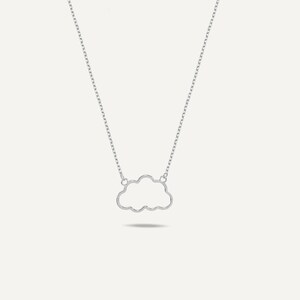 14K Solid Gold Cloud Necklace, Cloud Jewelry, Cloud Pendant, 16th Birthday Gift Girl, Dainty ...