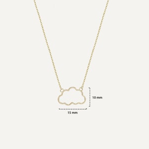 14K Solid Gold Cloud Necklace, Cloud Jewelry, Cloud Pendant, 16th Birthday Gift Girl, Dainty ...