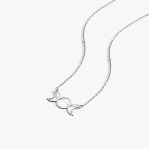 14K Solid Gold Triple Moon Necklace, Moon Phase Necklace, Gold Moon ...