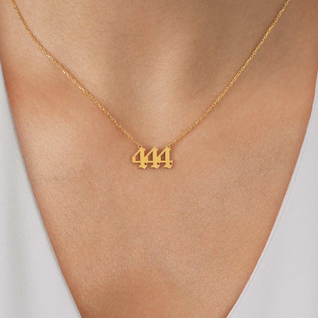 14K Solid Gold Angel Number Necklace Spiritual Jewelry - Etsy