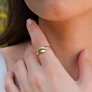 14K Gold Vermeil Personalized Hug Ring, Adjustable Ring, Hug Ring ...