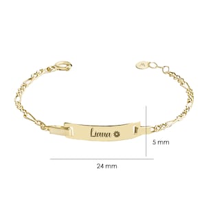 14K Solid Gold Baby ID Bracelet, Baby Name Bracelet, Personalized Baby ...