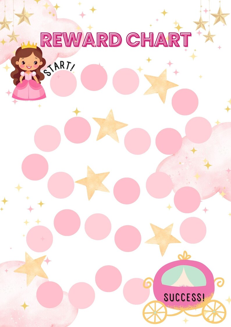 Princess Printable Reward Chart for Kids Toddler - Etsy