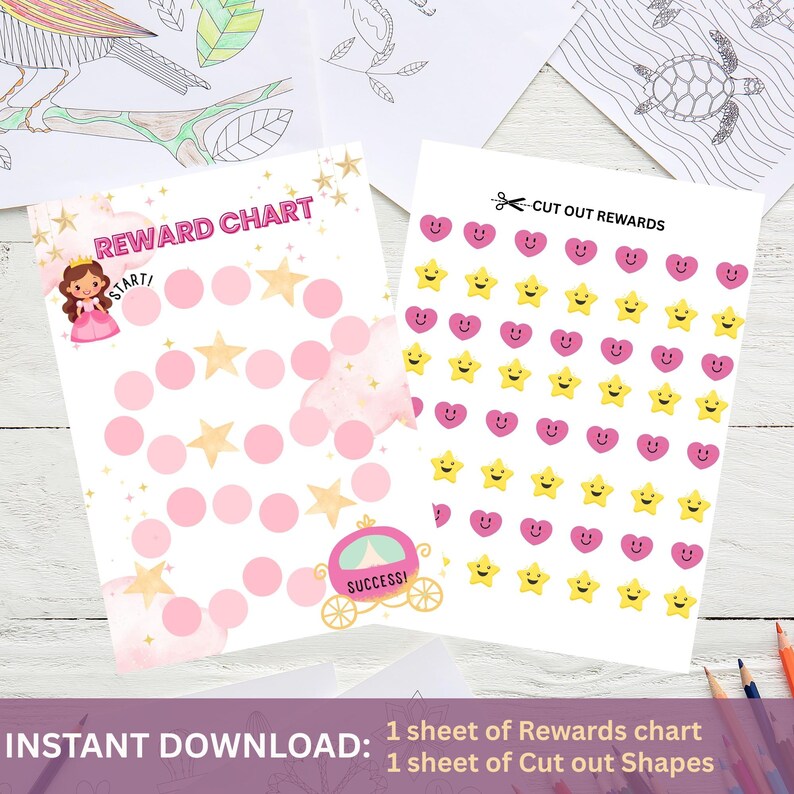 Princess Printable Reward Chart for Kids Toddler - Etsy
