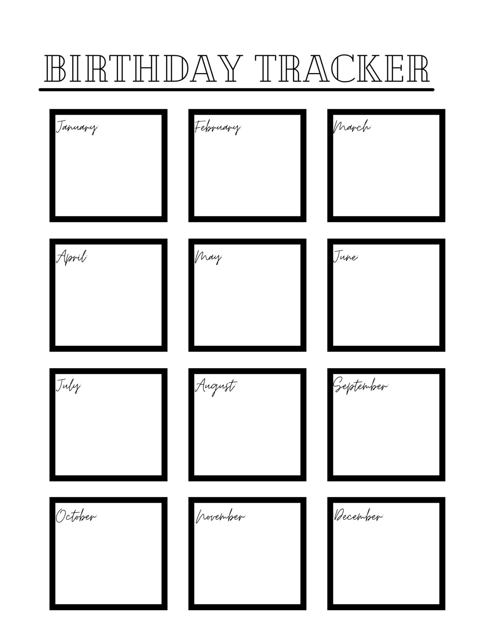 Birthday Tracker - Etsy