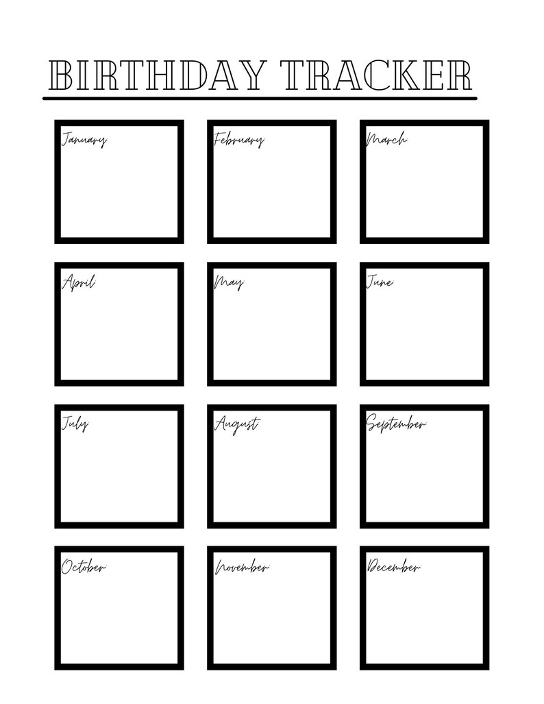 Birthday Tracker - Etsy