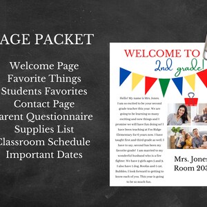 Teacher Welcome Packet 8 pages Back To School Packet Meet | Etsy