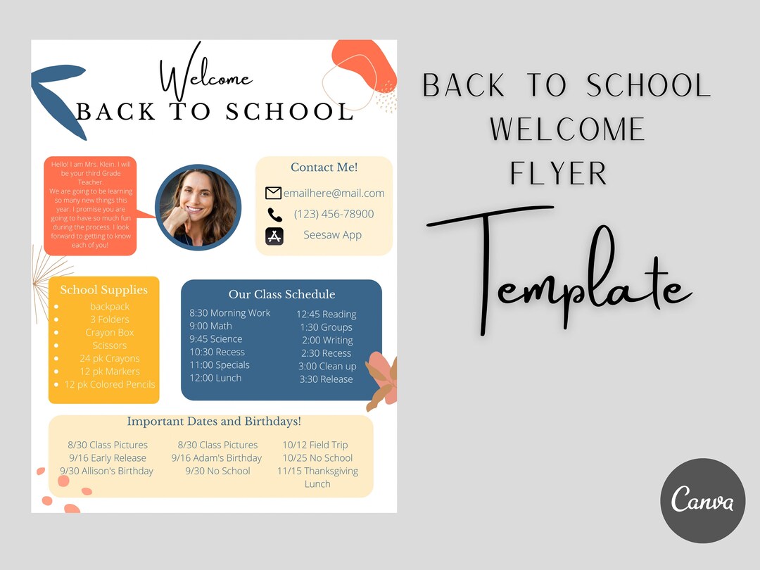 EDITABLE Teacher Welcome Flyer, Welcome to School, Teacher Welcome Sign ...