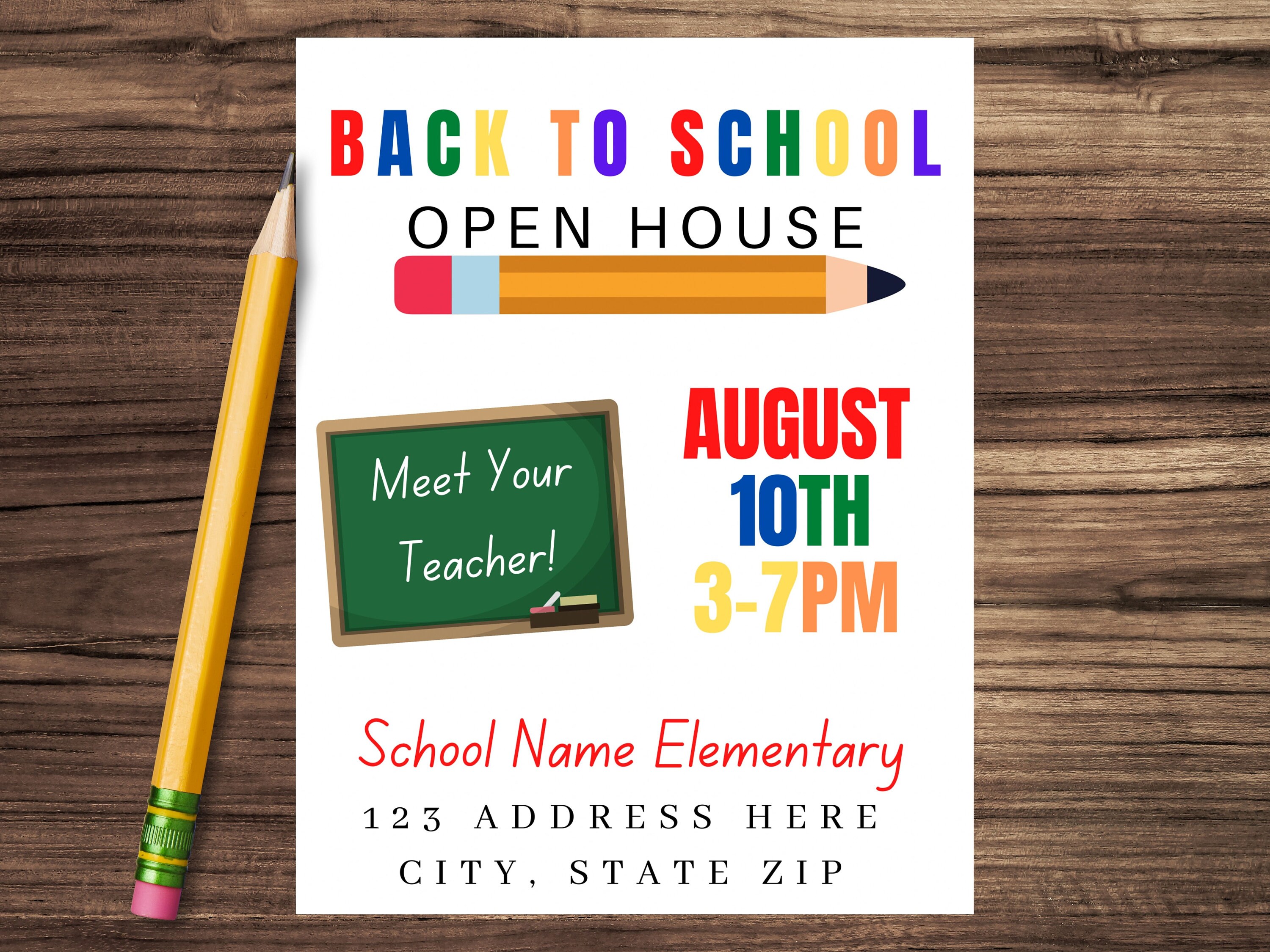 Back to School Flyer Meet the Teacher Night School Open | Etsy