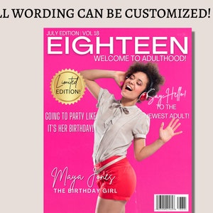 CUSTOM Magazine Cover, Digital File, Personalized Magazine Cover, 18 ...