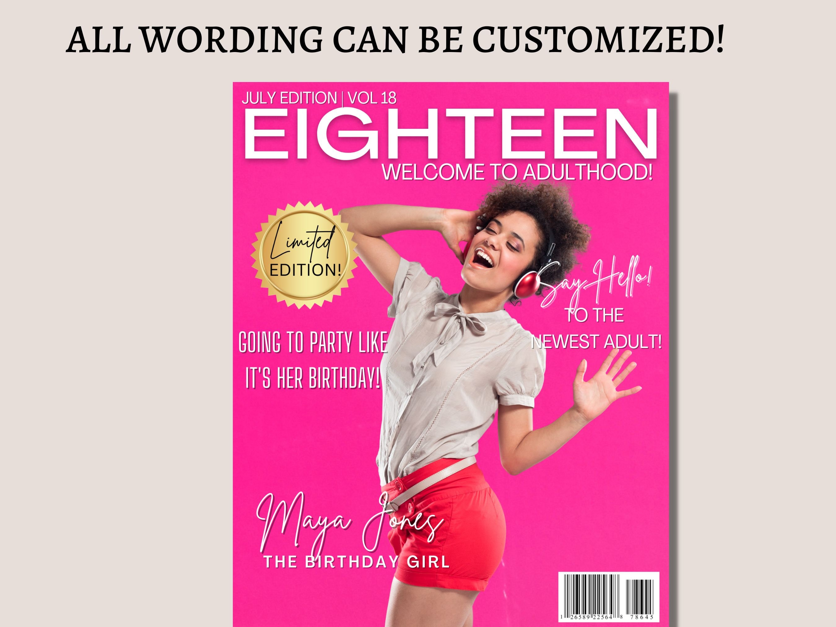 CUSTOM Magazine Cover Digital File Personalized Magazine - Etsy Australia