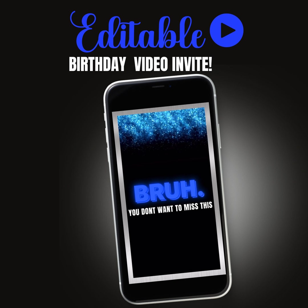 Editable Video Invitation, Boys Birthday Evite, Teen Boy Birthday Evite ...