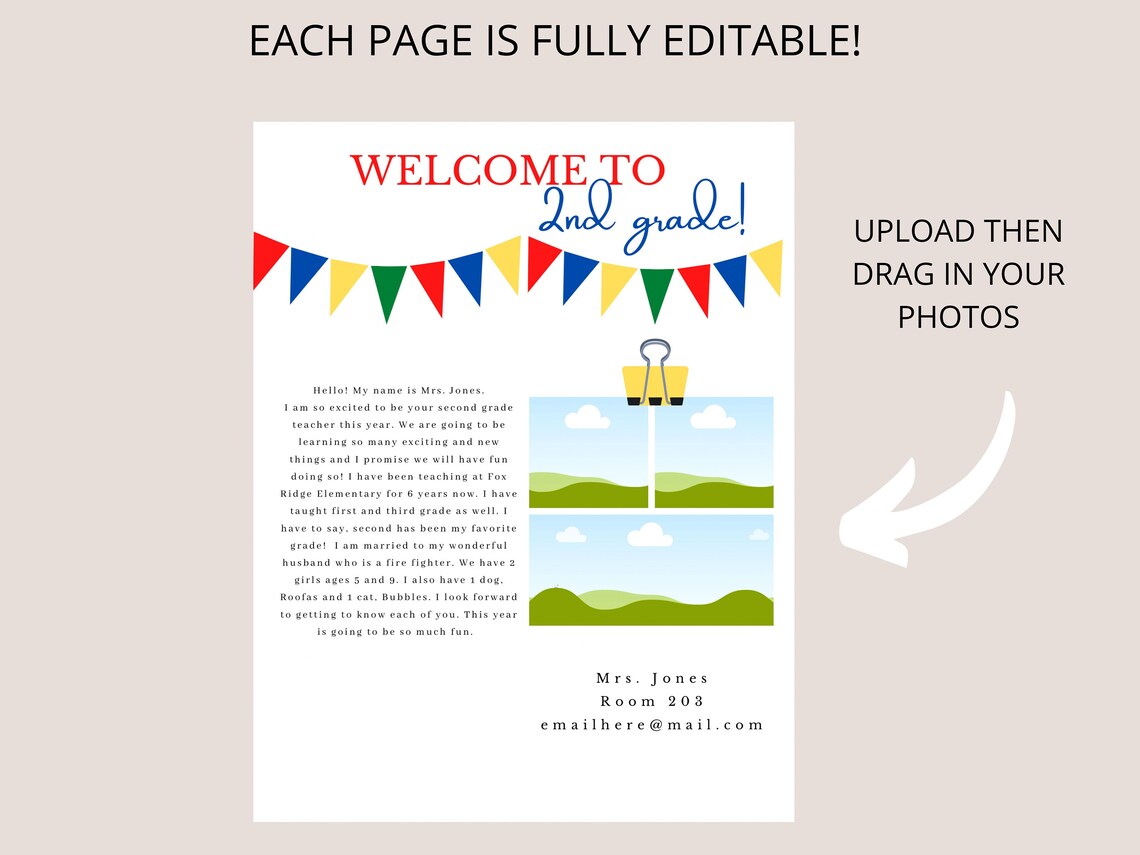 Teacher Welcome Packet 8 Pages Back to School Packet Meet - Etsy