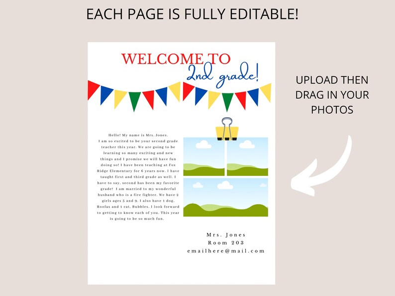 Teacher Welcome Packet 8 Pages Back to School Packet Meet - Etsy