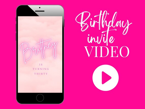 Animated Birthday Invitation Video Party Invitation With - Etsy