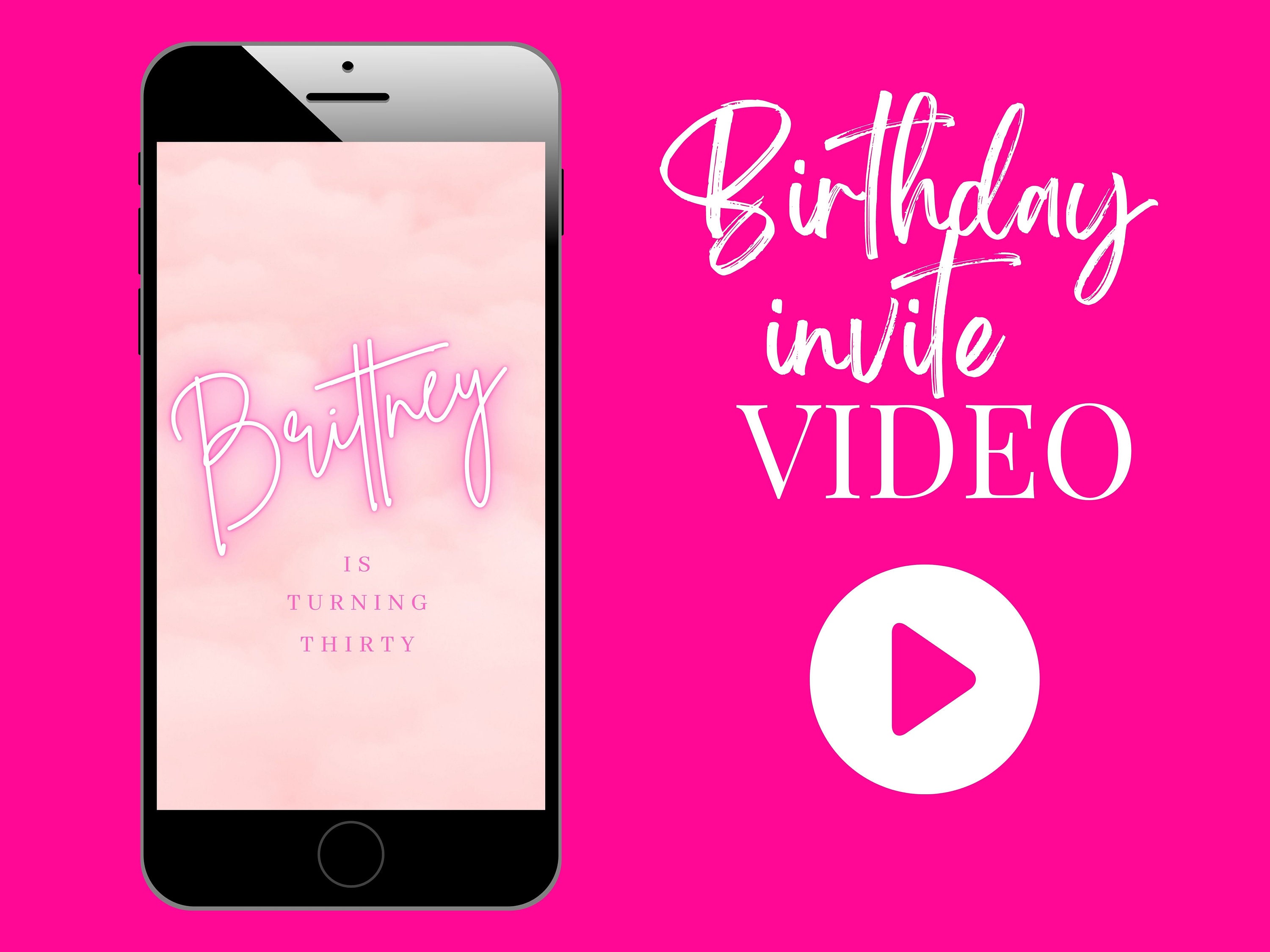 Animated Birthday Invitation Video Party Invitation With - Etsy