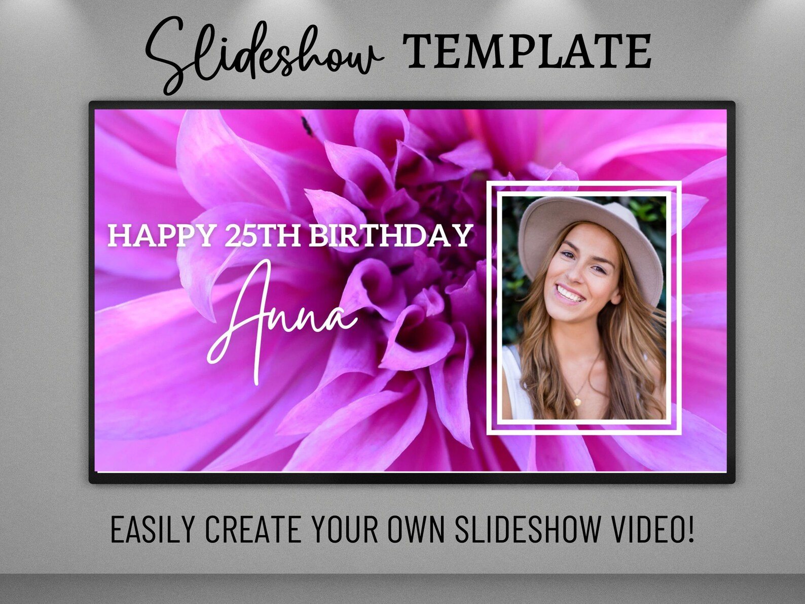 Slideshow Template, Creat Your Own Slideshow, Canva Template, Canva ...