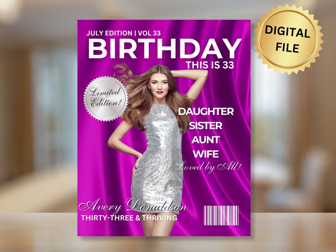 CUSTOM Magazine Cover, Digital File, Personalized Magazine Cover, 50th ...