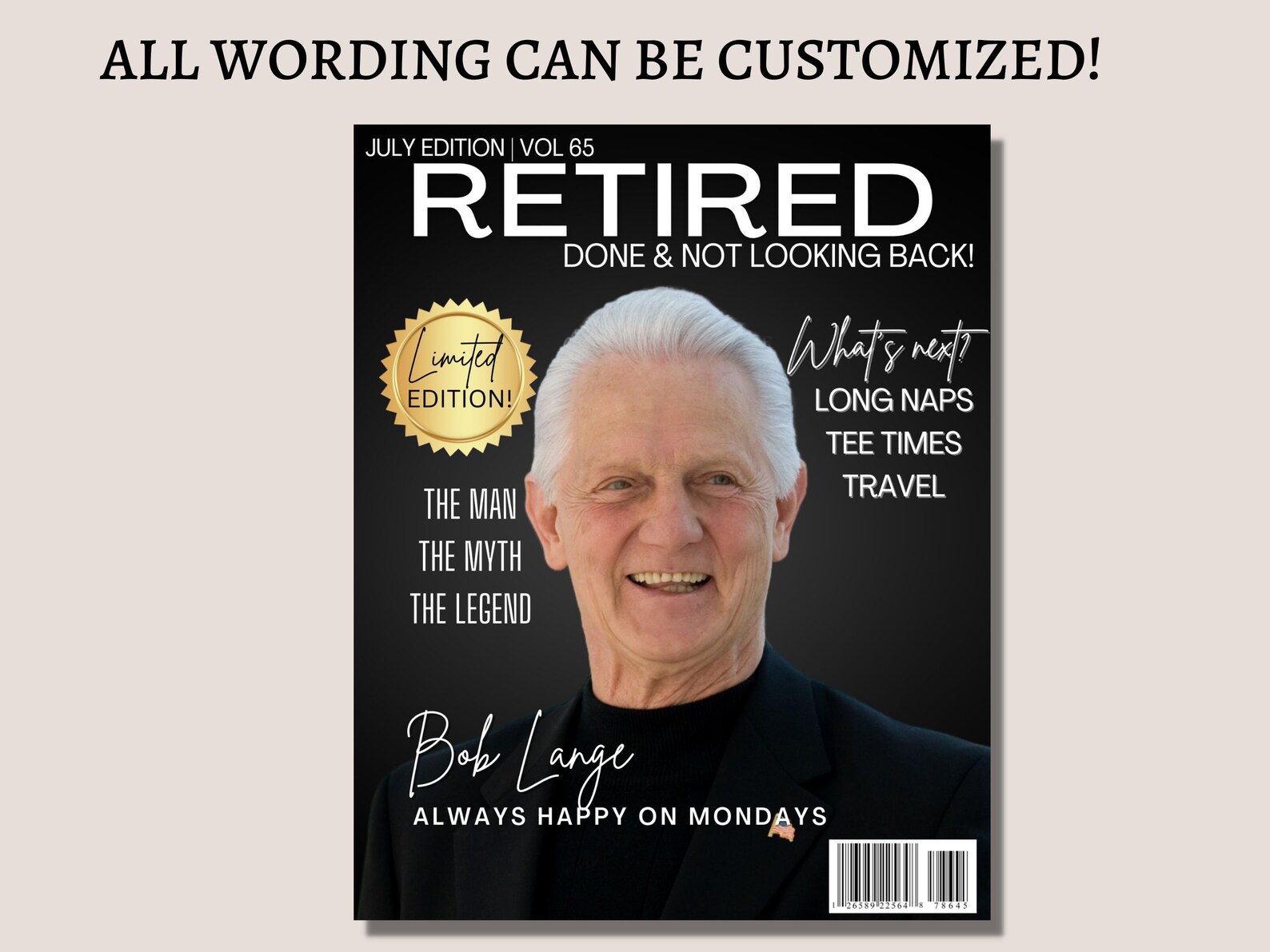 CUSTOM Magazine Cover, Digital File, Personalized Magazine Cover ...