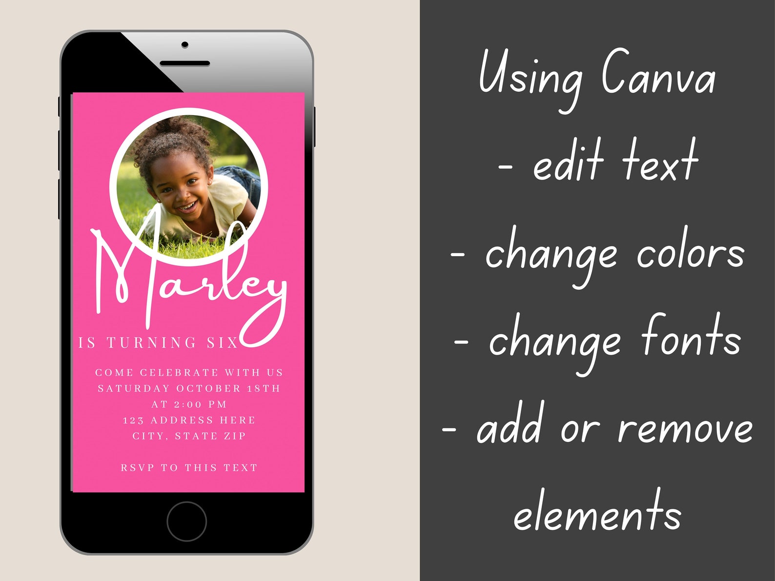 Editable Birthday Evite Text Invitation Gender Neutral - Etsy