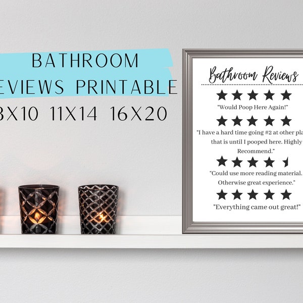 Bathroom Review Sign - Etsy