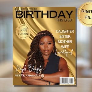 CUSTOM Magazine Cover, Digital File, Personalized Magazine Cover, 50th ...