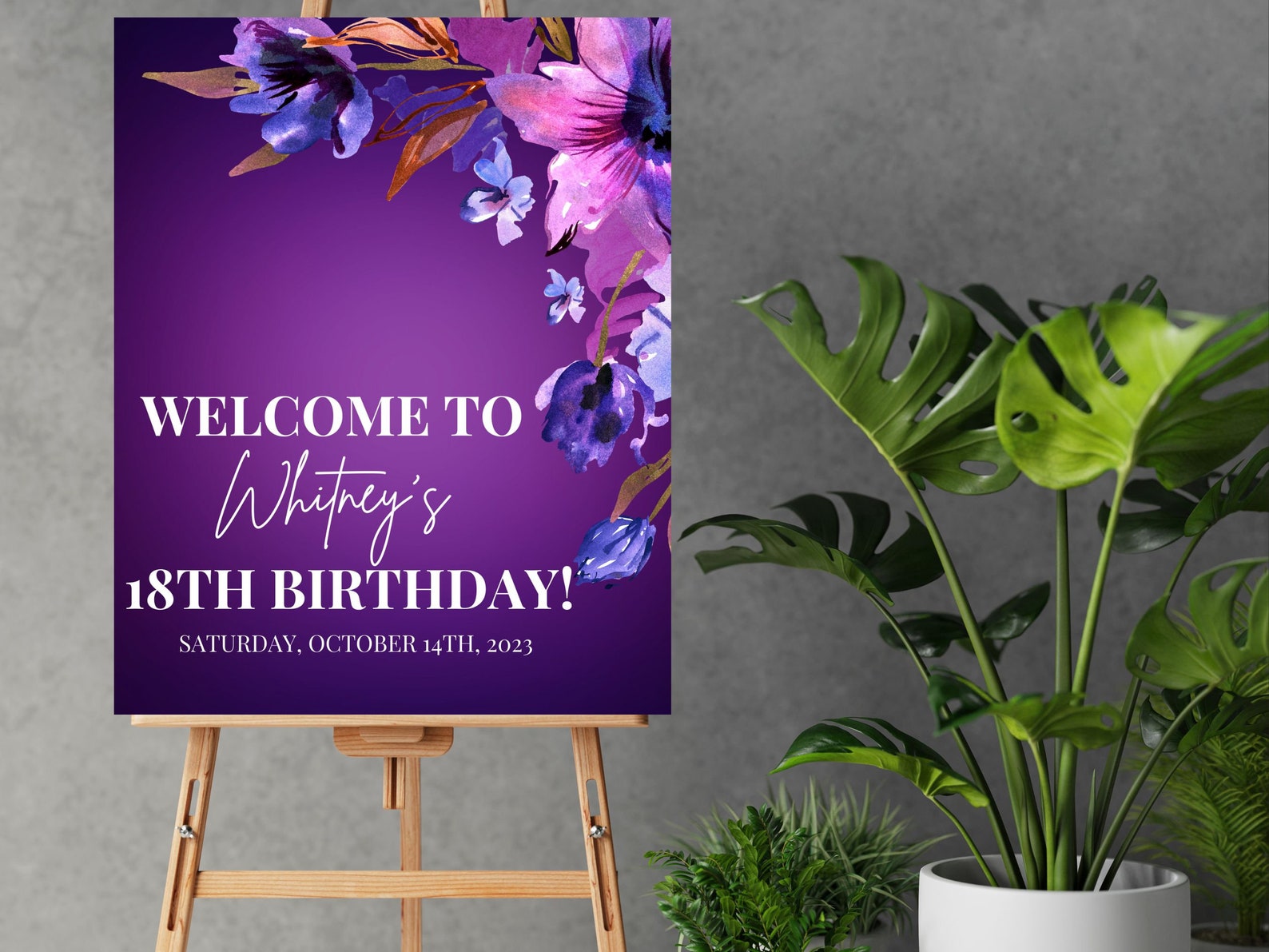 Digital Welcome Sign, Custom Welcome Sign, Birthday Decorations ...
