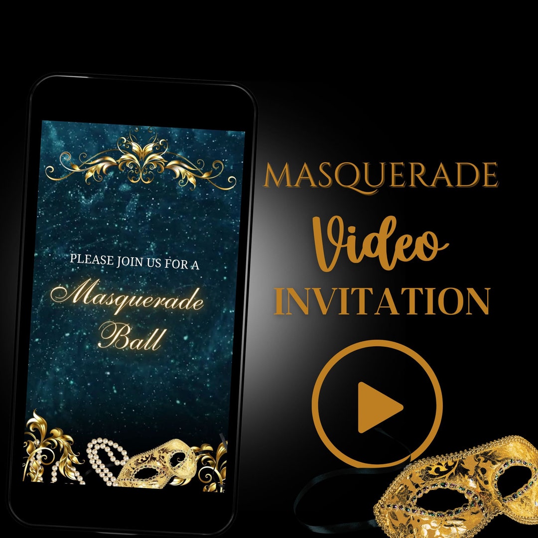 Masquerade Video Invitation, Masquerade Ball Invite, Masquerade Party ...