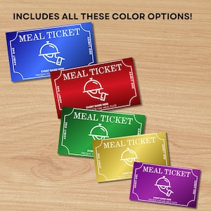 EDITABLE Meal Ticket Template, Food Ticket, Printable Meal Ticket ...