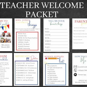Teacher Welcome Packet 8 pages Back To School Packet Meet | Etsy