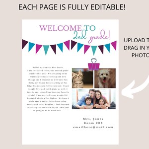 Teacher Welcome Packet, Back to School Packet, Meet Your Teacher, First ...